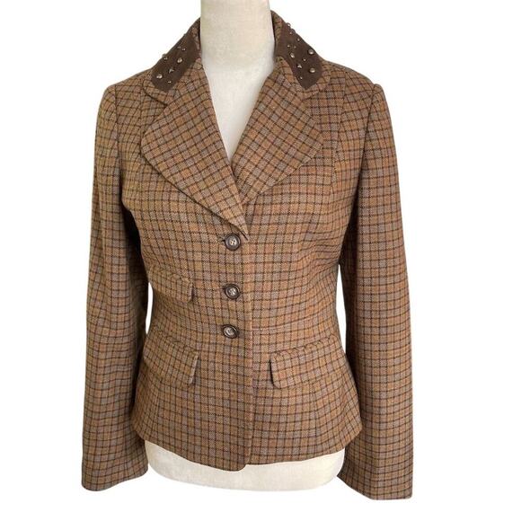 Sundance | Jackets & Coats | Sundance Womens Brown Plaid Wool Blazer ...